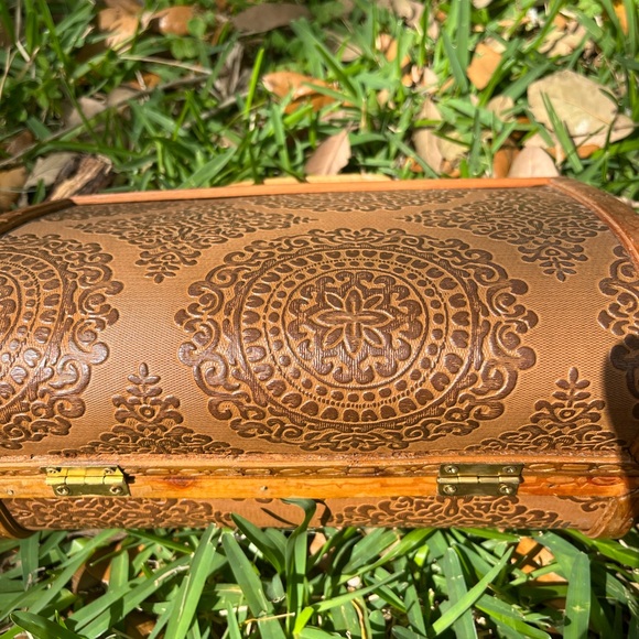 Vintage | Bags | Rare Vintage 94s Boho Box Bag Purse 1940s Wood Rattan ...